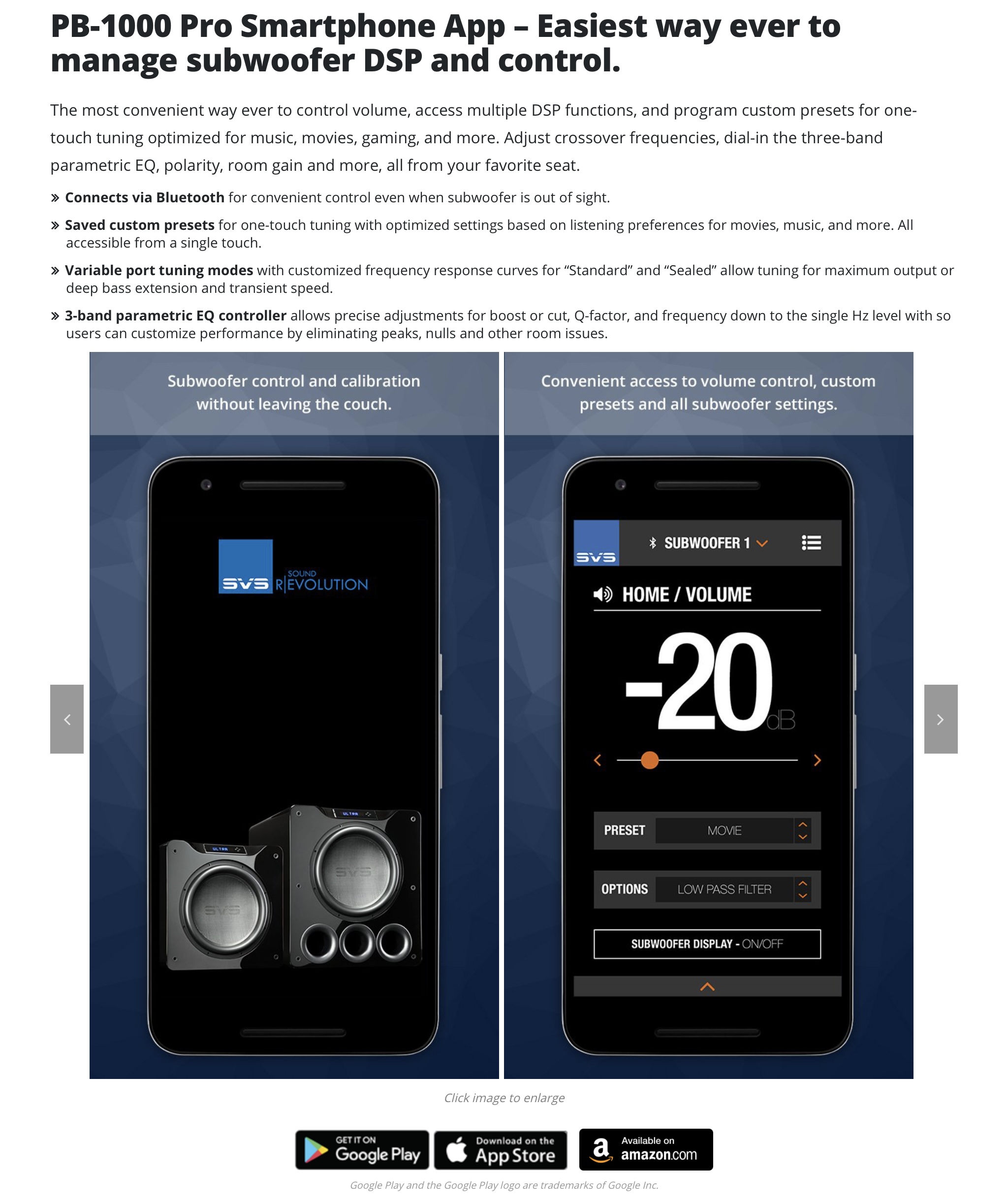 SVS PB-1000 Pro 12” PORTED BOX SUBWOOFER 325 WATTS RMS 820 WATTS PEAK ...